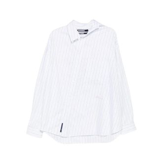 Jacquemus Hemdkragen aus Baumwolle mit vertikalen Streifen - - Shirts - Herren - Wei&szlig; - L