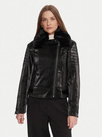 Guess Bikerjacke W5BL35 W2820 Schwarz Regular Fit