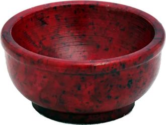 NKlaus R&auml;ucherschale rot Rauchgef&auml;&szlig; Deko 6,5cm Durchmesser Specksteinschale Weihrauchbeh&auml;lter aus Speckstein 7513