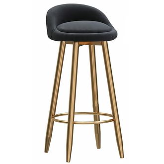 Generic Samt-Barhocker, 66/76 cm hoch, f&uuml;r ESS- und K&uuml;chentheken, Schwarze Metallbeine und Fu&szlig;st&uuml;tze, Tresenhocker f&uuml;r K&uuml;cheninseln, Caf&eacute;s, Kneipen, Bars, bis