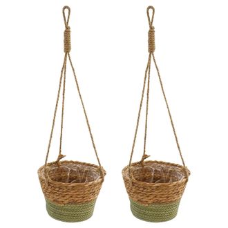 Generic Pflanzenk&ouml;rbe F&uuml;r Innen - 2 St&uuml;ck Rattan Wetterfest,Blumenkorb Wand Pflanzenhalter | F&uuml;r Drau&szlig;en, Garten, Terrasse, Balkon, B&uuml;ro, Bauernhof, Und Orchi