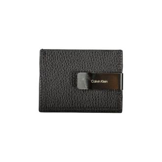 Calvin Klein Leather Card Holder with Money Clip Card Case - Black