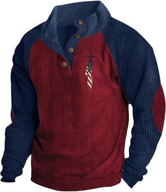 Generic Pull à col rond pour homme - Sweat-shirt américain pour homme - Hiver plus velours épais - Chaud et résistant au froid - Sweat lourd - Sweat dhiver (v