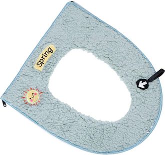 Garneck Toilettensitzbezug mit Reißverschluss Dicker Warmer Toilettensitzpolster Grün Atmungsaktiv Hautfreundlich Waschbar Wiederverwendbar mit Praktischem Gr
