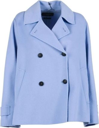 Max Mara Femme, Manteaux, Bleu, Taille: 36 FR Manteau Wkdfantino Double-Boutonnage
