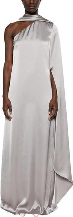 Solace London One-Shoulder Satin Gown - - Dresses - Damen - Grau - M