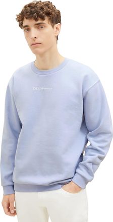 Tom Tailor Tom Tailor Denim Herren Crewneck Sweatshirt mit kleinem Logo-Print, 11486 - Brunnera Blue, XXL