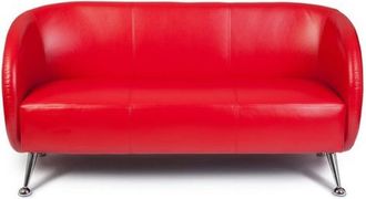 hjh OFFICE Lounge Sofa ST. Lucia Kunstleder 3-Sitzer Sofa mit weicher Polsterung, besonders bequem, Rot, 713405