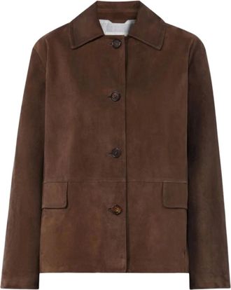 Max Mara Femme, Vestes, Brun, Taille: 38 FR Charme Suede Jacket