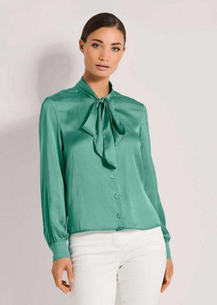 Madeleine Langarmbluse Satinbluse mit Schluppe