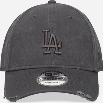 New Era LA Dodgers MLB Washed Distressed 9FORTY Cap Charcoal