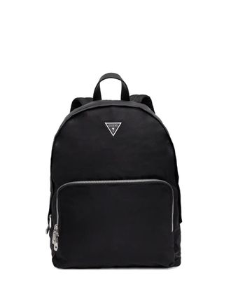 Guess Co Rucksack aus Nylon mit Logo-Schild - Schwarz