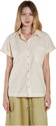 Mason's Femme, Blouses et Chemises, Beige, Taille: 42 FR Livia Chemise &agrave; Manches Courtes en Popeline