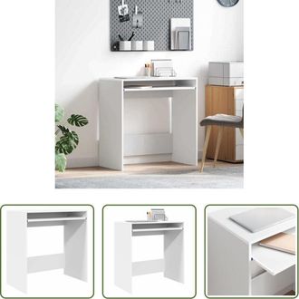 vidaXL Bureau moderne - Bureau avec tiroir Blanc 77,5 x 43 x 79 cm Bois ding&eacute;nierie