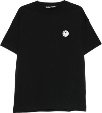 Palm Angels Homme, Tops, Noir, Taille: 2XL T-Shirt Col Rond