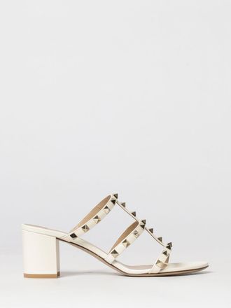 Valentino Garavani Mules Rockstud en cuir avec clous et talon moyen