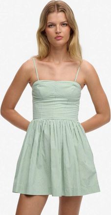 Superdry Robe courte style corset &agrave; rayures avec bretelles fines - Menthe poivr&eacute;e et craie-Vert