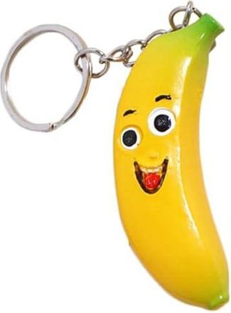 Generic 1 porte-clés banane de dessin animé mignon avec pendentif en forme de banane souriante pour filles, sac à dos, sac décole, bijoux pour fête sur le thè