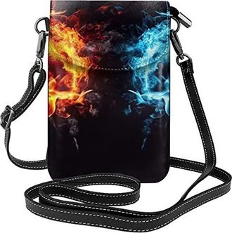 IUBBKI Ice And Fire Boxe Porte-monnaie pour téléphone portable - Petit portefeuille en cuir à bandoulière pour femmes Sac à bandoulière pour carte de transpo