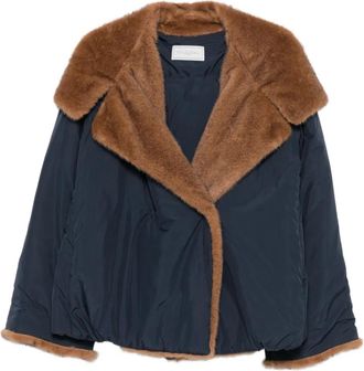 Antonelli veste à col en fourrure artificielle - Bleu