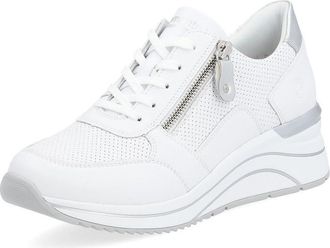 Remonte Damen Low-Top Sneaker D0T06, Frauen Halbschuhe,lose Einlage,Laufschuhe,schnürschuhe,schnürer,Plateausohle,Sportschuhe,Weiss Kombi (80),42 EU