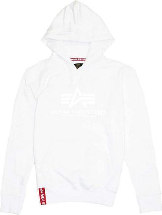 Alpha Industries Herren Basic Hoody Reflective Print Kapuzensweat Kapuzenpullover, White, L
