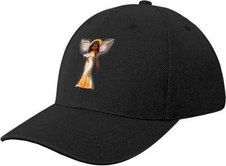 Generic Casquette de baseball ange avec colombe II - Ange noir de la paix! avec lueur, cheveux afro, yeux bruns, l&egrave;vres rose cerise et peau marron fonc&eacute;
