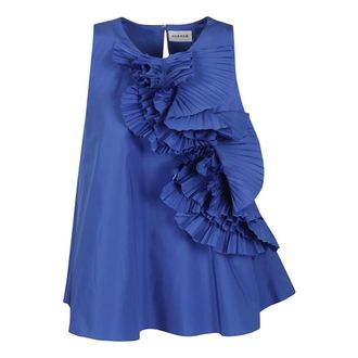 P.A.R.O.S.H. P.a.r.o.s.h., Femme, Tops, Bleu, Taille: 40 FR Chemise Bleue Design &Eacute;l&eacute;gant Coupe Confortable