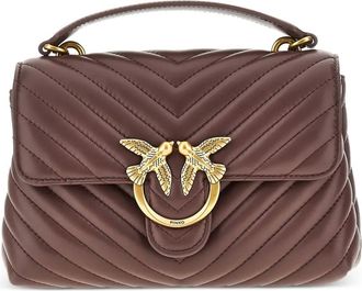 Pinko cabas Classic Love à chevrons - Marron