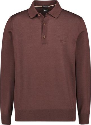 HUGO BOSS Herren Pullover braun Merino unifarben