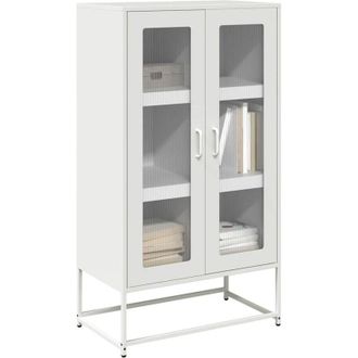vidaXL Buffet haut blanc 68x39x123 cm acier - Vidaxl