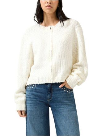 QS by s.Oliver Strickjacke wei&szlig;,Casual,Polyacryl,Unifarben,Rundhals,Langarm,Loose Fit