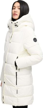 Marikoo Damen Winterjacke Stepp Winter Jacke Übergang Steppjacke lang warm Kapuze B987 [B987-Karumik-Offwhite-Gr.3XL]