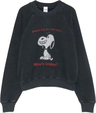 Re/Done Classic Raglan Crewneck - Femme - Sweatshirts et sweats &agrave; capuche - Gris - Taille: 40 FR