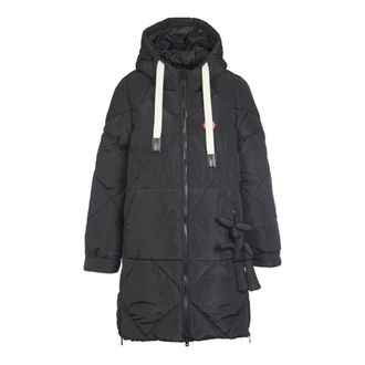 ottod'Ame Femme, Manteaux, Noir, Taille: 36 FR Longue doudoune noire