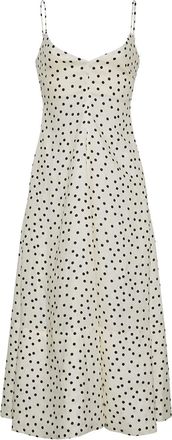 Cara Cara robe mi-longue &agrave; pois - Blanc