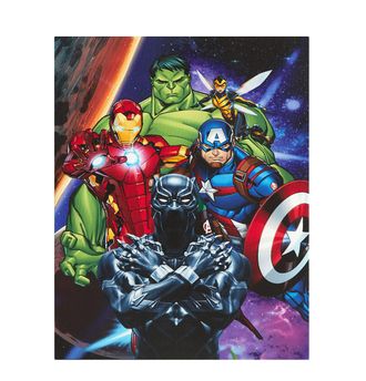 Idea Nuova Marvel Avengers Leinwand-LED-Wandkunst, Kinder-Wanddekoration, 29,2 x 40 cm