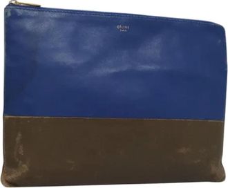 Celine Pre-owned Cuir trousses-de-toilette - Femme - Pre-owned - Bleu - Taille: ONE Size