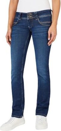 Pepe Jeans London Femme Slim Taille Basse À Double Boutons Pl204586, Bleu (Denim-XW5), 30W/32L