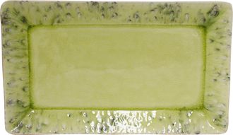 Costa Nova Madeira Kollektion, Steinzeug Geschirr, Tablett, rechteckig, Zitrone (grün), 40 cm