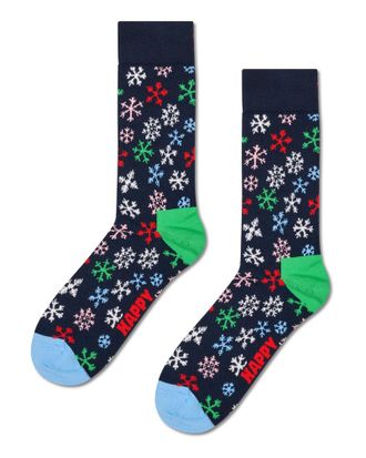 Happy Socks Socken mit bunten Schneeflocken in