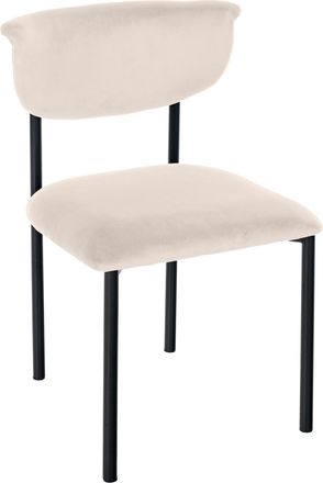 Clp Esszimmerstuhl Gambell Samtbezug I Polsterstuhl bis 130 kg belastbar I Küchenstuhl mit Rückenlehne und schwarzem Metallgestell, Farbe:Creme