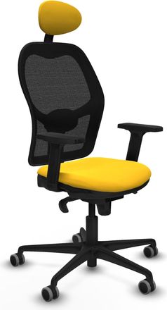 Piqueras y Crespo B&uuml;rostuhl mit 2D-Armlehnen, h&ouml;henverstellbare Lendenwirbelst&uuml;tze und festes Kopfteil, ausgestattet mit 5 Positionen und injiziertem Schaumstoff, Schwa