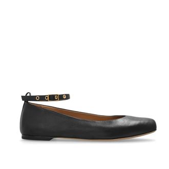 Emporio Armani Leder Ballettflats - - Shoes - Damen - Schwarzk - 41 EU
