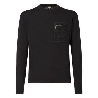 Fendi Rundhalspullover - - Knitwear - Herren - Schwarzk - XL