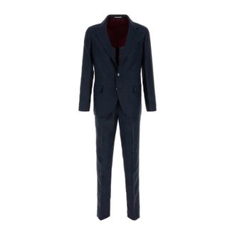 Brunello Cucinelli Anzug aus Seide- Leinen und Wolle - - Suits - Herren - Blau - M