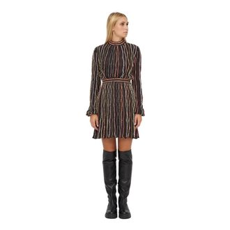 M Missoni Kurzes Kleid mit mehrfarbiger Bas-Reliefarbeit - - Dresses - Damen - Schwarzk - S