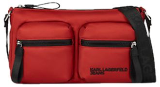 Karl Lagerfeld WomenS, Essential Nylon Crossbody, Pompeian Red, One size