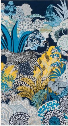 Roeckl Seidentuch Leopard Camouflage blau