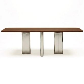 Gabrielle Paris Table &agrave; manger en bois finition noyer Chrysoline Gabrielle Paris